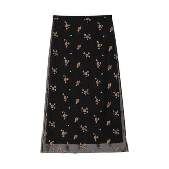 ottod'Ame Femme, Jupes, Noir, Taille: 36 FR Jupe en tulle brodé