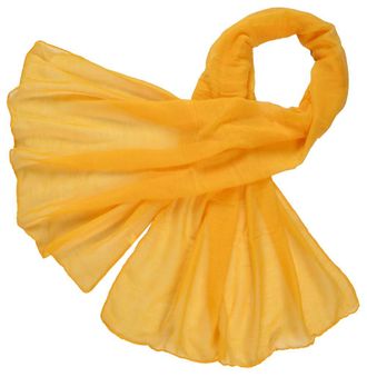 Miobo Loop Schal Crinkle Schal Halstuch Unifarbe 70 x 180cm Fr&uuml;hling Sommer Herbst Offen Gelb