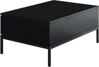 Dmora Couchtisch Antares 90x60x40h cm Schwarz, EIN Fach