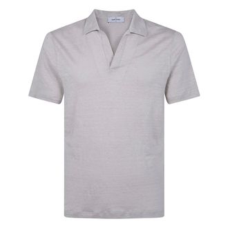 Gran Sasso Homme, Tops, Blanc, Taille: XL Logo Print Short Sleeves Skipper Polo