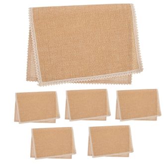 OSALADI 6 St&uuml;ck Waschbares Tischset aus Hitzebest&auml;ndigem Leinenimitat in Haferbraun Dekorative Tischmatten f&uuml;r Esstisch K&uuml;che und Schreibtisch rutschfest und 