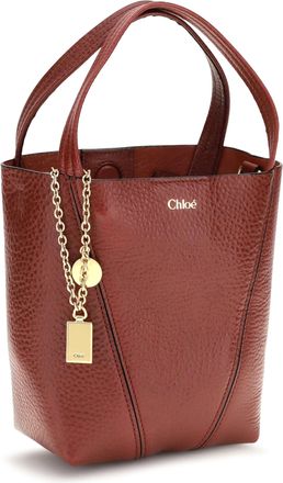 Chlo&eacute; Womens Spin Shoulder Bag Divine Red Calf Leather Bos Taurus