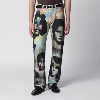 Versace Gerade Jeans mit The Party Print
