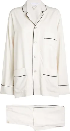 Olivia Von Halle Olivia von Halle Ivory Silk Laurent Pyjama Set Size XS