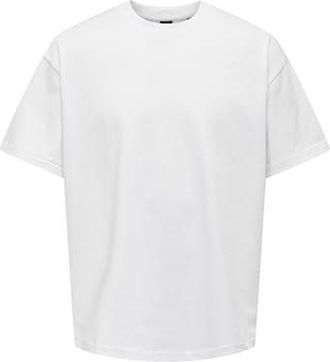 Only & Sons T-Shirt pour Homme, Coupe Ample, col Rond, Blanc &eacute;clatant., XXL