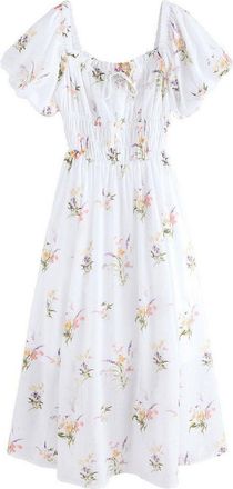 Next Midikleid Midikleid mit Puffärmeln (1-tlg)