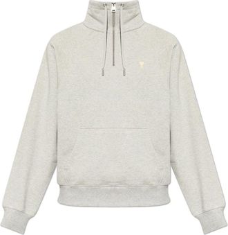 Ami Homme, Sweatshirts et sweats &agrave; capuche, Gris, Taille: S SweaT-shirt avec logo brod&eacute;