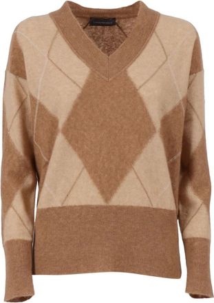 Lorena Antoniazzi Femme, Pulls, Brun, Taille: 38 FR Maglia Scollo A V