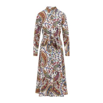 Etro Paisley Foliage Midi Hemdblusenkleid - - Dresses - Damen - Mehrfarbig - XS