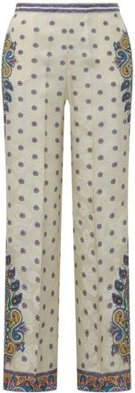 Etro Femme, Pantalons, Multicolore, Taille: 38 FR Pantalon &agrave; motif m&eacute;daillon