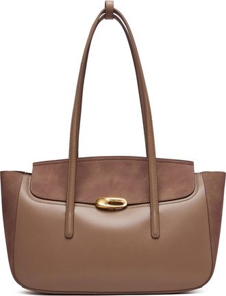 Calvin Klein Handtasche Calvin Klein Hardware Brushed Flap Tote Bag LV04F3336G Beige