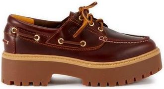 Timberland Chaussures bateau compens&eacute;es en cuir su&eacute;d&eacute;