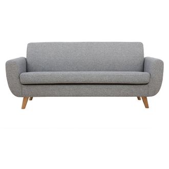 Miliboo Miliboo - Canap&eacute; scandinave 3 places en tissu gris clair et bois clair pure