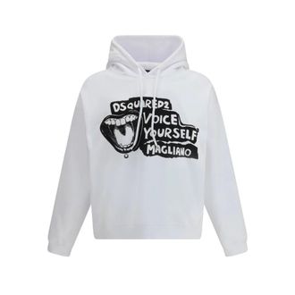 Dsquared2 Logo Hoodie mit Modernem Design - - Sweatshirts & Hoodies - Herren - Wei&szlig; - L