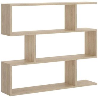Dmora Biblioth&egrave;que Misone, &Eacute;tag&egrave;re de bureau polyvalente, Biblioth&egrave;que avec 3 &eacute;tag&egrave;res, 110x25h96 cm, Ch&ecirc;ne, avec emballage renforc&eacute; - Dmora
