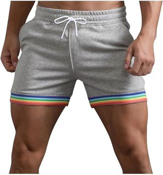 Generic Short de fierté pour homme Pride Month Rainbow Shorts dété décontractés amples Gay Shorts Lgbtqi+ Pride Shorts Boxer Slip Activewear Bas Novely Boxer 