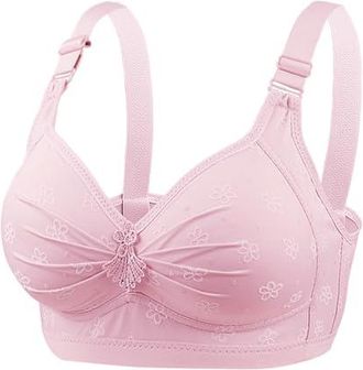 Generic Soutien-gorge d&eacute;contract&eacute; r&eacute;glable et respirant sans anneau en acier pour femme, rose vif, 68