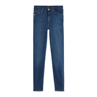 7 For All Mankind High Waist Skinny - - Jeans - Damen - Blau - W25