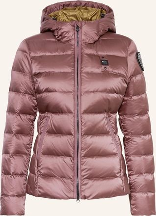 Blauer Daunenjacke rot