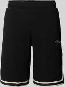 Pegador Shorts mit Strukturmuster und Label-Stitching