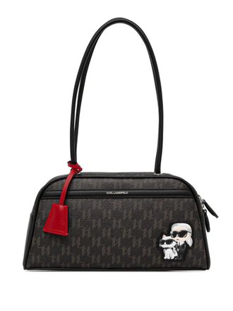 Karl Lagerfeld Ikon Schultertasche mit Monogramm - Braun