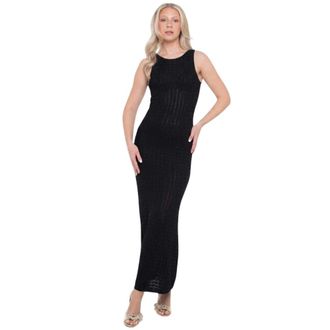 Guess Femme, Robes, Noir, Taille: 42 FR Robe Longue Rosalyn