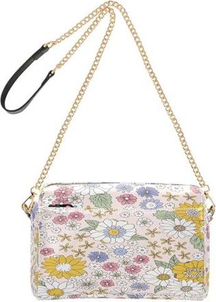HMZXZ Sac à bandoulière vintage floral pour femme, sac à main en cuir, petit sac à main à bandoulière, fleur de printemps
