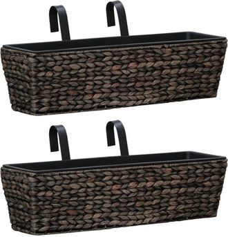 vidaXL Jardini&egrave;res 2 pcs Jacinthe deau Marron Vidaxl
