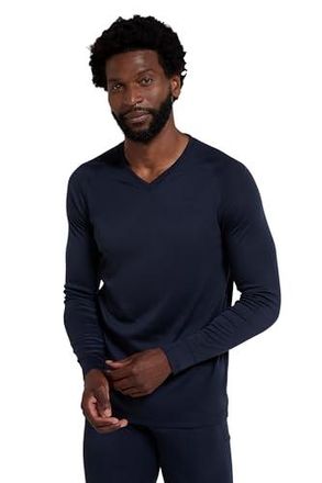 Mountain Warehouse Haut &agrave; col en V Talus pour Homme - Tee-Shirt Thermique Chaud, &agrave; Forte &eacute;vacuation de lhumidit&eacute;, s&eacute;chage Rapide, Couche de Base l&eacute;g&egrave;re - pour lhiver Ble