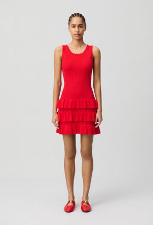 Claudie Pierlot Robe maille volant&eacute;e