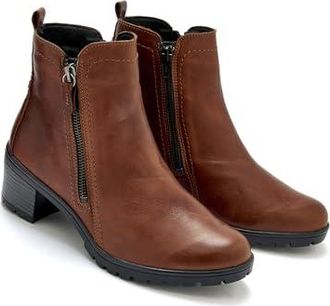 Pediconfort Boots double zip tout cuir - FEMME - Taille : 42 - Couleur : Marron