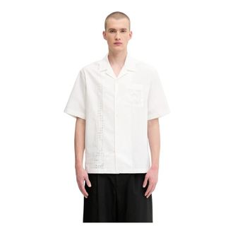 Marine Serre Regenerierte Haushaltsleinen-Bowlinghemd - - Shirts - Herren - Wei&szlig; - XL