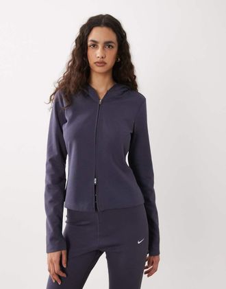 Nike Chill - Sweat &agrave; capuche en maille &agrave; manches longues et fermeture &eacute;clair - Gris