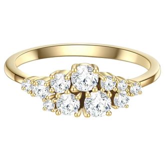Glanzst&uuml;cke M&uuml;nchen Ring - Sterling Silber Ring Zirkonia - Gr. 48 - in Gold - f&uuml;r Damen