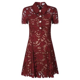 Self Portrait Burgunder Spitzen-Minikleid - - Dresses - Damen - Braun - 2XS