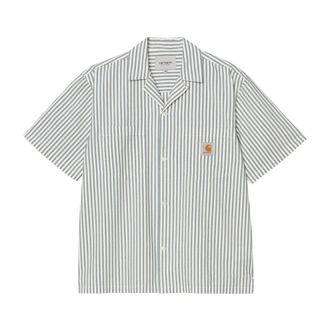 Carhartt Work in Progress S/S Leavel Stripe Shirt - - Shirts - Herren - Wei&szlig; - XS