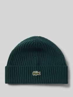 Lacoste M&uuml;tze aus Wolle mit Logo-Patch