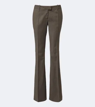 The Attico Pantalon &eacute;vas&eacute; en laine m&eacute;lang&eacute;e