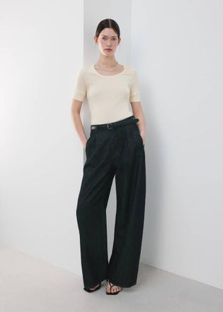 Mango T-shirt manches courtes cintr&eacute; blanc cass&eacute; - Femme - XS - MANGO