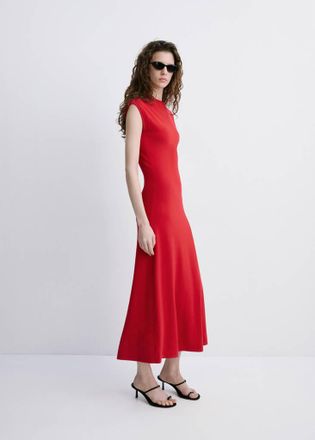 Mango Strickkleid mit halbhohem Kragen rot - Damen - XS - MANGO