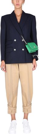 Alexander McQueen Double-Breasted Wool Blazer - Blue