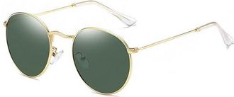 Generic Lunettes De Soleil Polaris&eacute;es Tendance For Hommes Et Femmes, Monture Ronde En M&eacute;tal, Style Ext&eacute;rieur(Green)