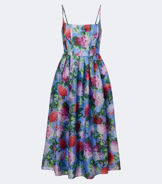 Carolina Herrera Robe de cocktail en soie &agrave; fleurs