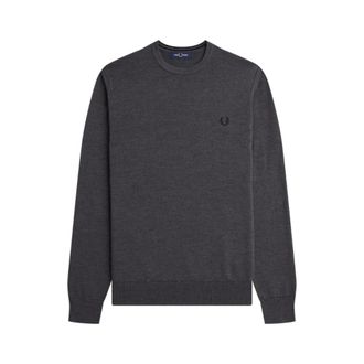 Fred Perry Klassisches Crew Neck Jumper Sweatshirt - - Sweatshirts & Hoodies - Herren - Grau - XS