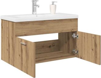 vidaXL vidaXL Meuble lavabo avec bassin et robinet intégrés chêne artisanal