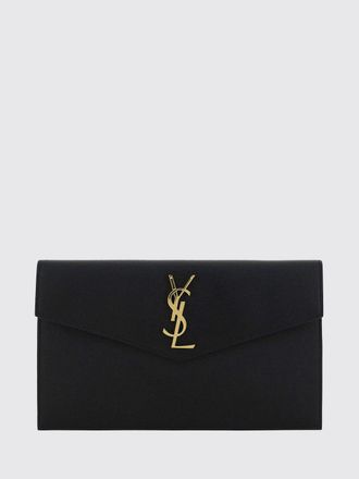Saint Laurent Uptown Umschlag-Clutch von aus Grain de Poudre-Leder mit YSL-Logo