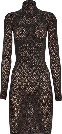 Wolford robe courte Mermaid à col montant - Noir