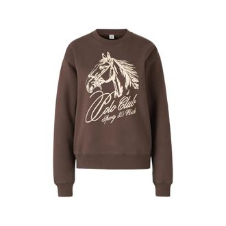 Sporty & Rich Horse-print Crew-neck Sweatshirt