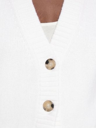 Allude Cropped Knit Cardigan - White