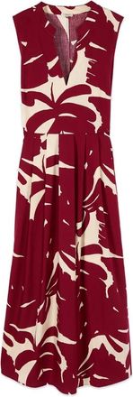 Oltre Femme, Robes, Rouge, Taille: 38 FR Robe &Eacute;vas&eacute;e en Popeline &agrave; Motifs